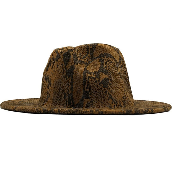 Wool Felt Wide Brim Fedora Snake Skin Winter Hat – Top Notch Designs USA