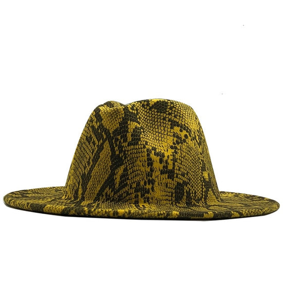 Wool Felt Wide Brim Fedora Snake Skin Winter Hat – Top Notch Designs USA