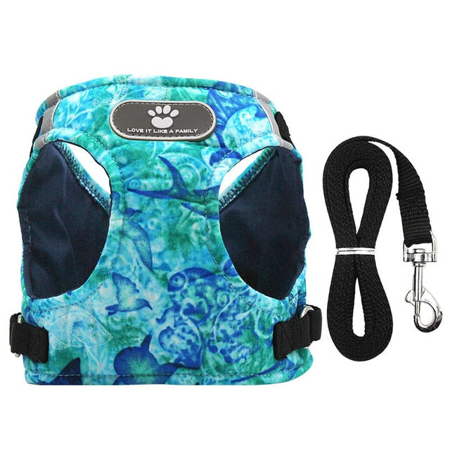 Dog Harness Vest Collar with Leash Set – Top Notch Designs USA
