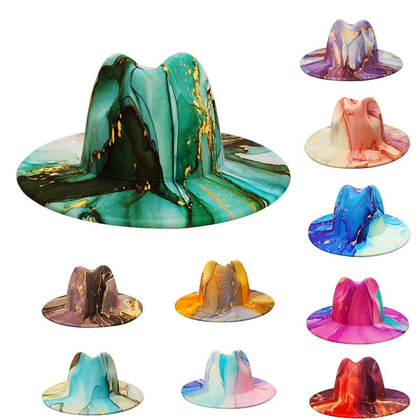 Tie Dye Marble Fedora Hat – Top Notch Designs USA